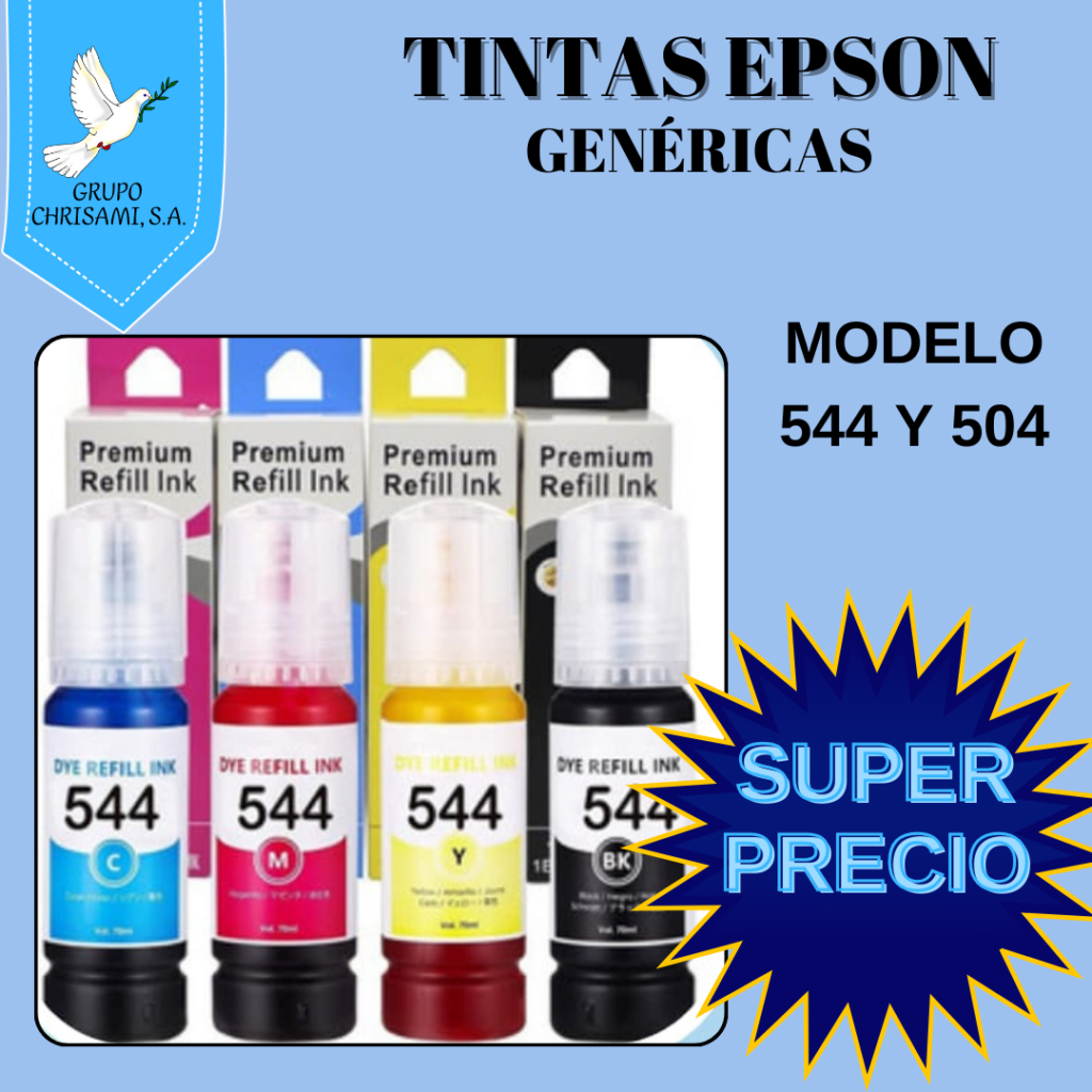 Tintas Epson Genéricas Módelo 544 y 504 – Grupo Chrisami